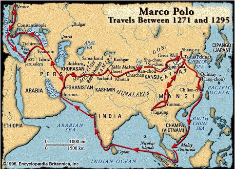 Marco Polo China Route Map Marco Polo's World | University Of